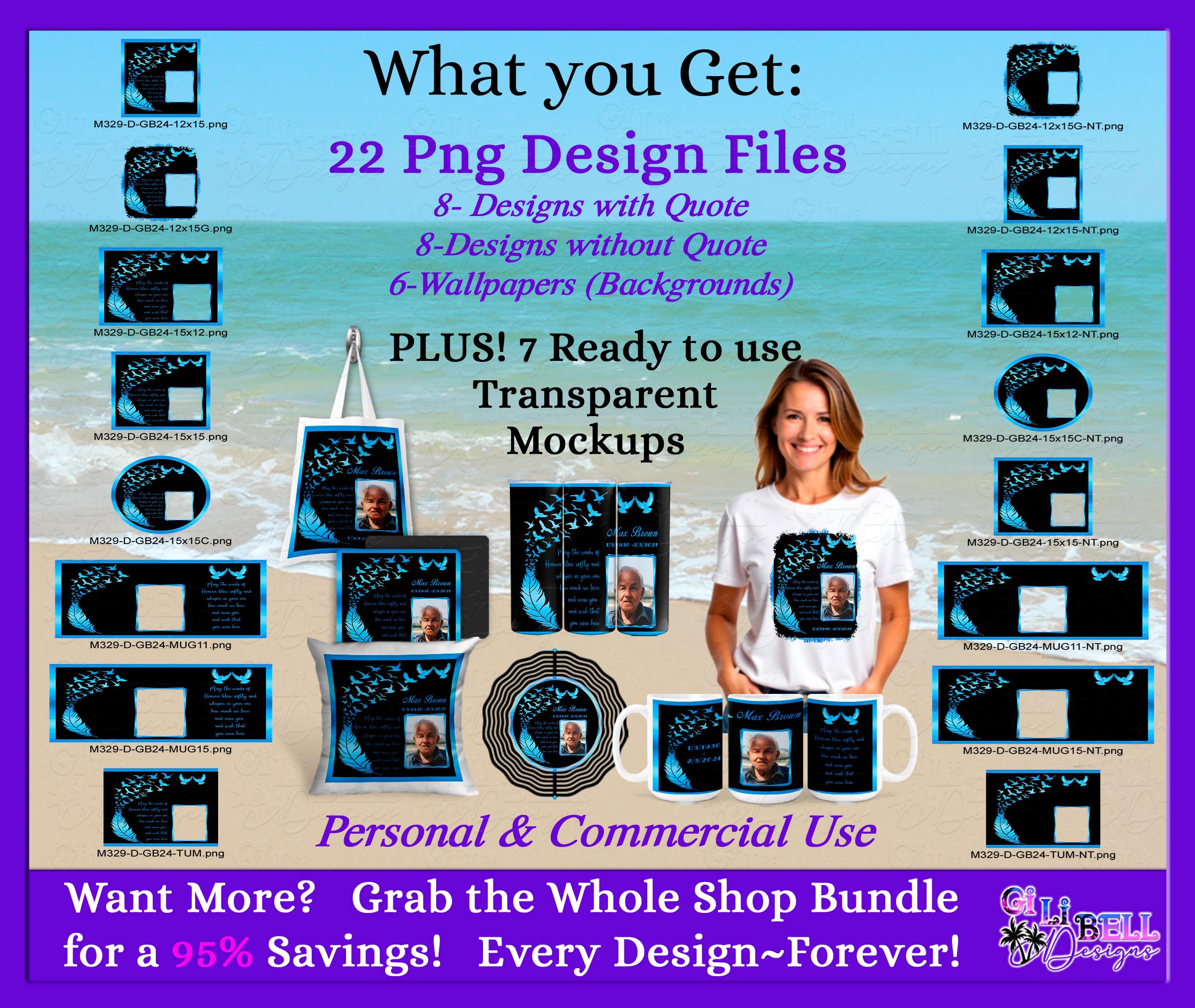 Winds of Heaven Poem Sublimation Memorial BUNDLE Png Digital Design ...