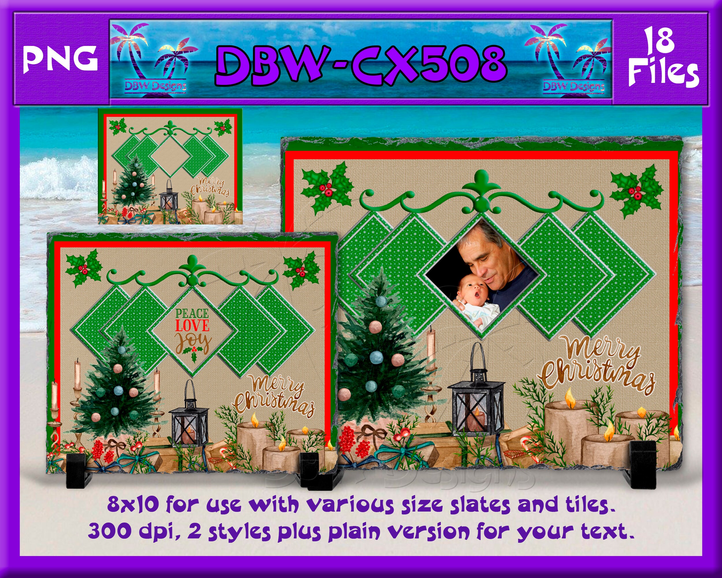 Vintage Christmas Photo Template Digital Design Retro Presents - Etsy