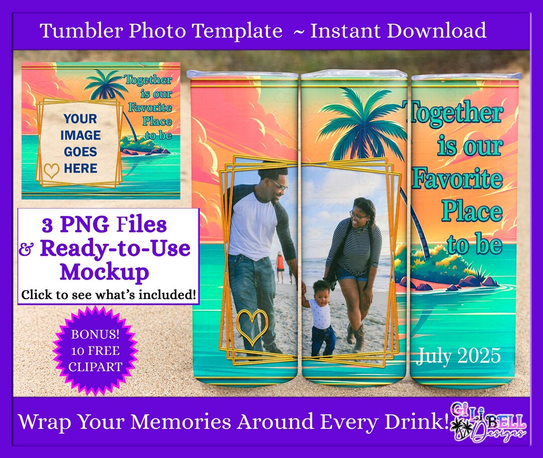 Tropical Cruise Photo Frame PNG – Family Vacation Sublimation Template ...
