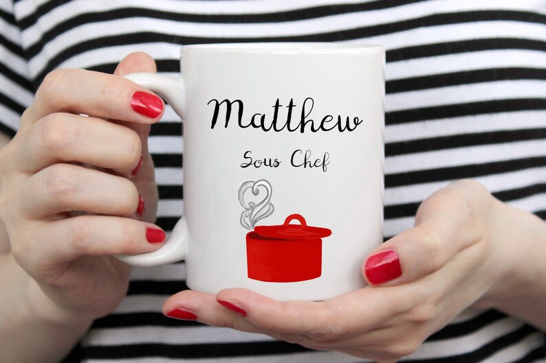 Custom Head Chef and Sous Chef Mug SET Personalized Couple - Etsy