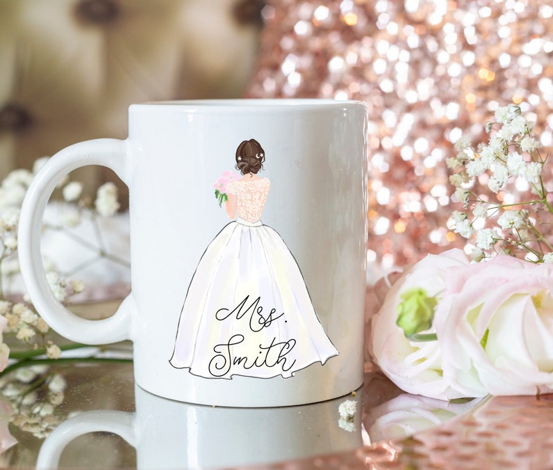 Custom Dress Bride Mug, Wedding Gift, Bride Coffee Mug, Gift for Bride ...