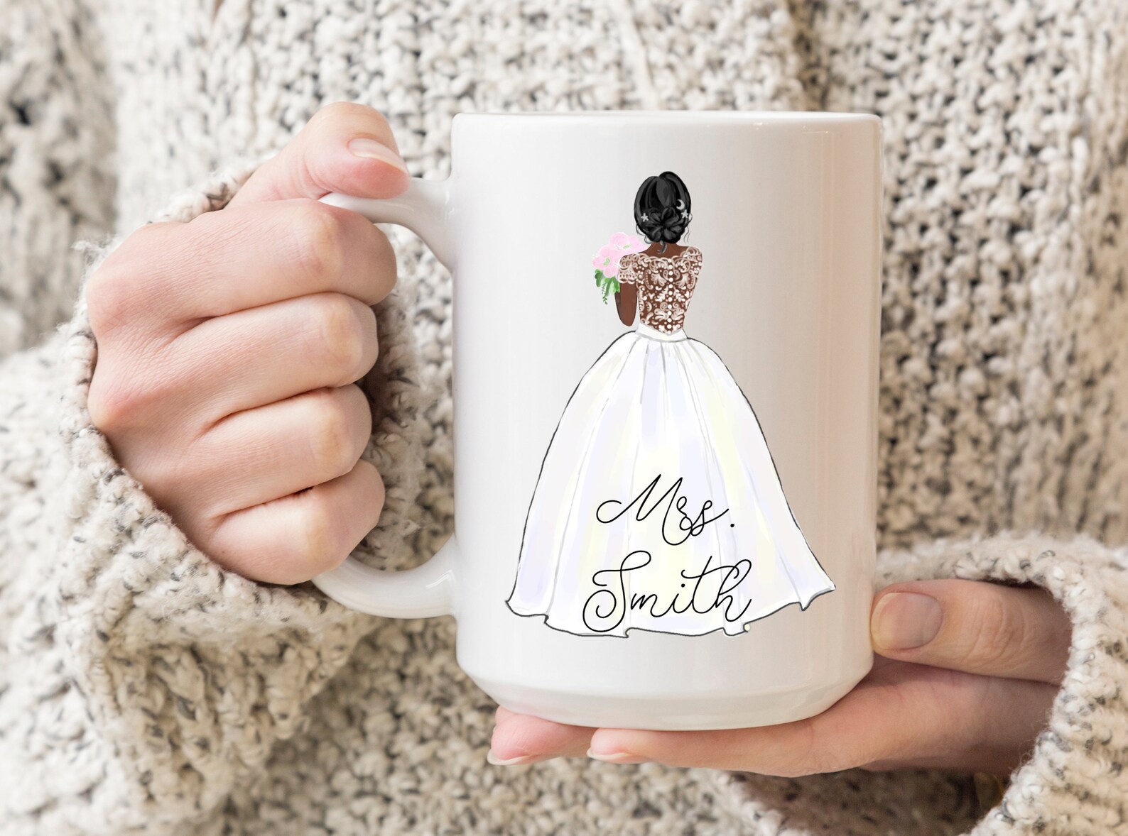 Custom Dress Bride Mug, Wedding Gift, Bride Coffee Mug, Gift for Bride ...