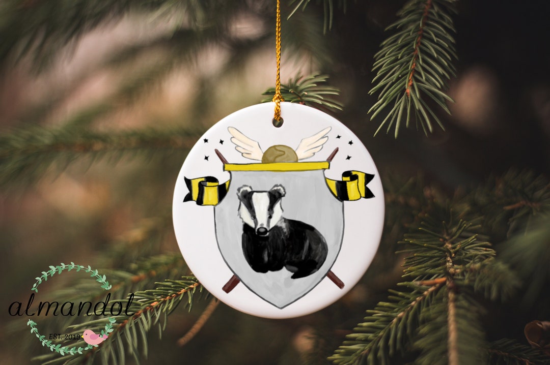 Badger Christmas Ornament, Porcelain Ornament, Badger Ornament, Magic ...