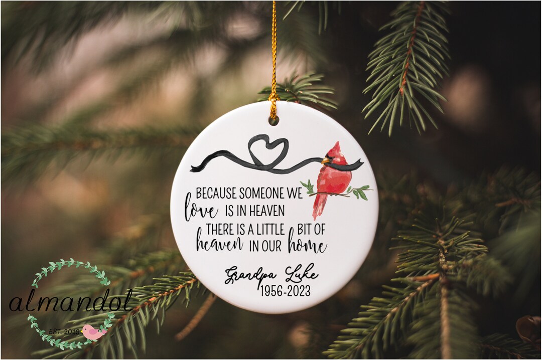 Custom Memorial Gift, in Loving Memory Christmas Ornament, Cardinal ...