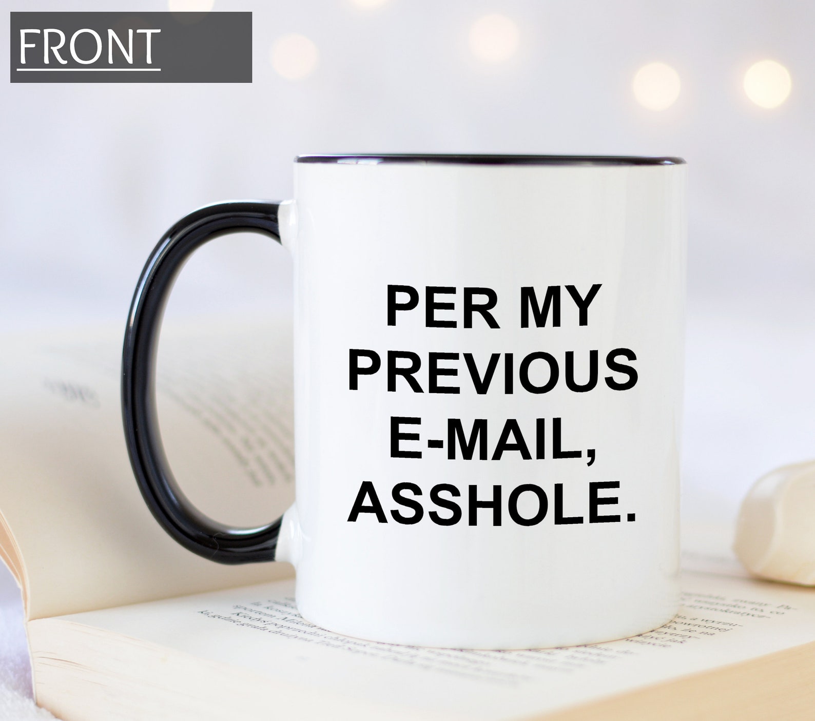 Per My Previous Email Mug With Custom Message on the Back - Etsy