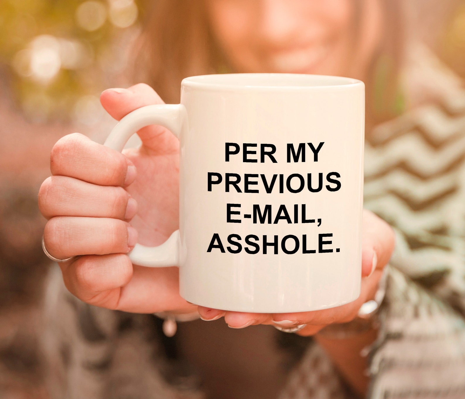 Per My Previous Email Mug With Custom Message on the Back - Etsy