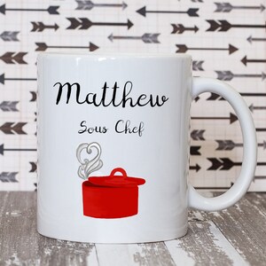 Custom Head Chef and Sous Chef Mug SET, Personalized Couple Gift Idea ...
