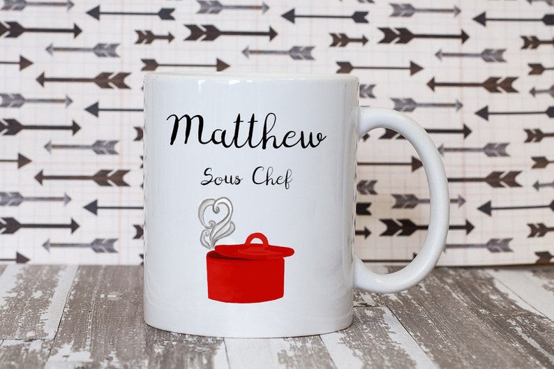Custom Head Chef and Sous Chef Mug SET Personalized Couple - Etsy