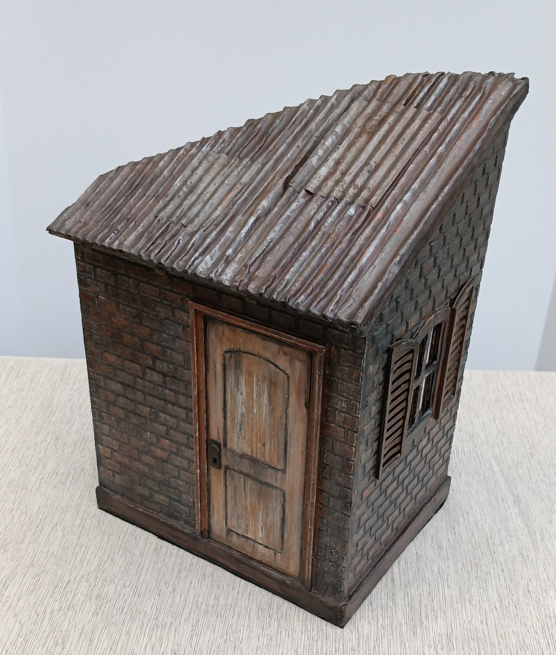 1:12 Brick House Corner Entryway With Corrugated Roof One Inch Scale - Etsy