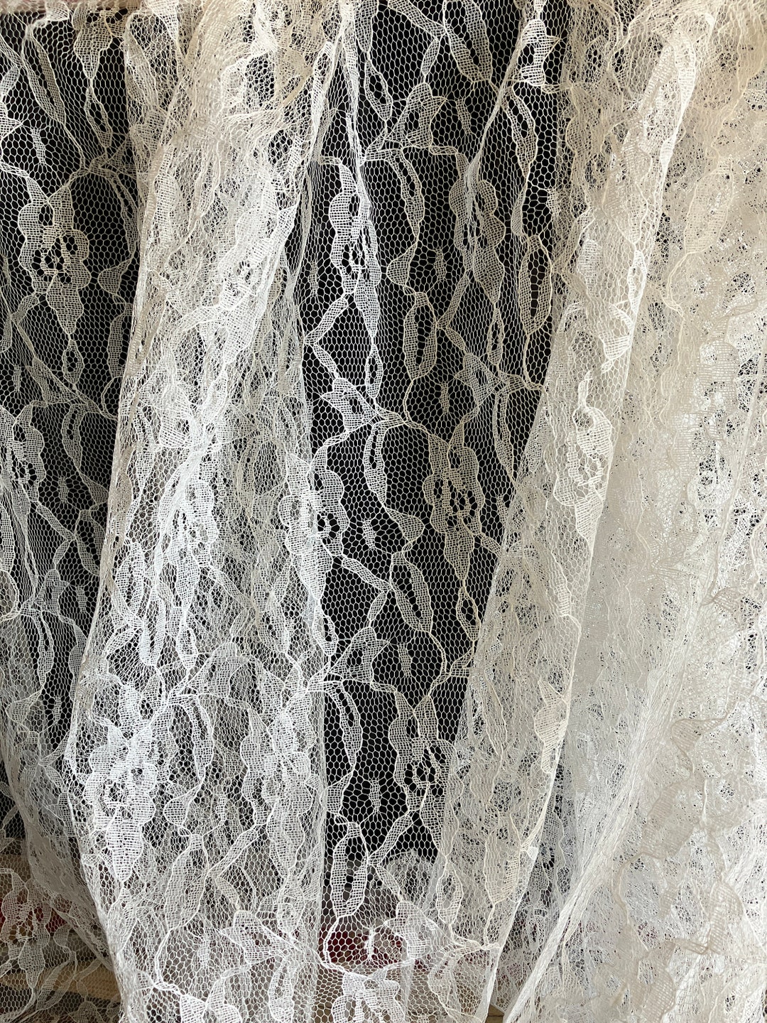 Vintage White Lace Remnant, White Lace, Lace Remnant, Shipping Included ...
