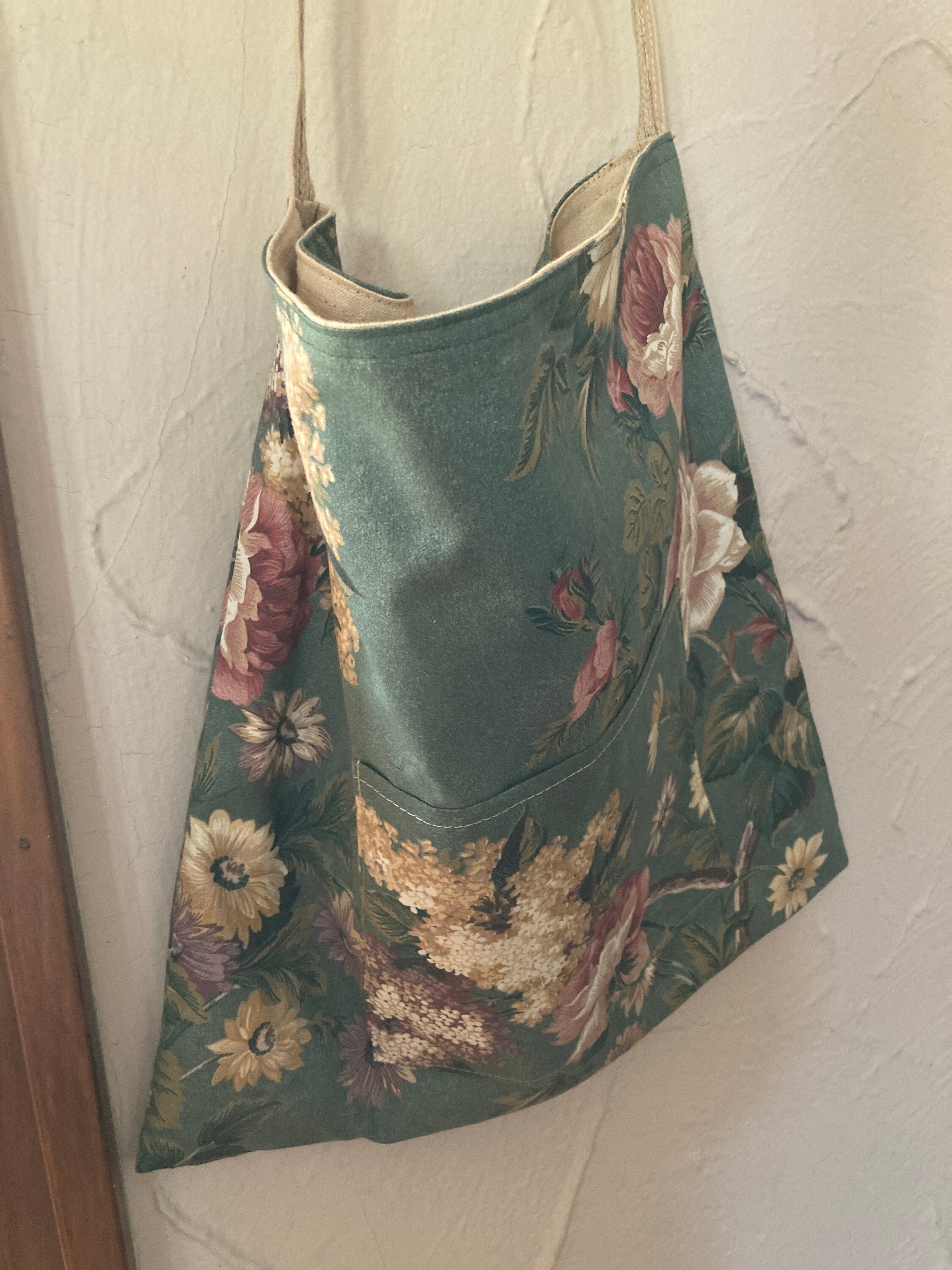 Slouchy Fabric Handmade Messenger Bag, Crossbody Bag, Reversible Bag ...