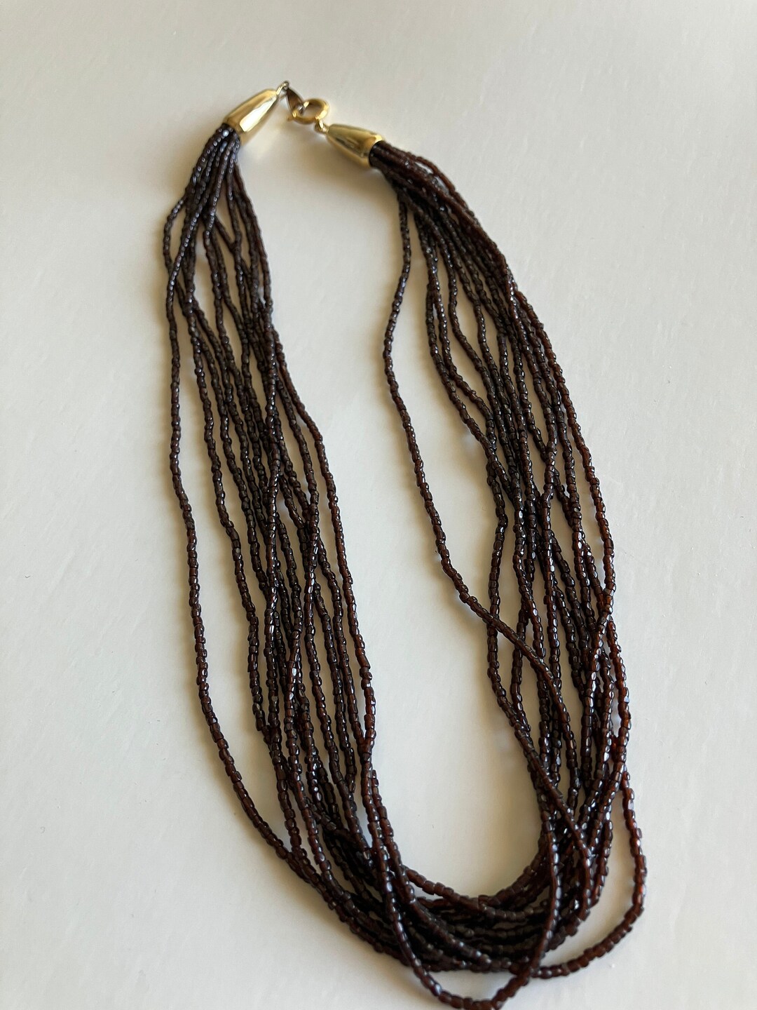 Multi-strand Seed Bead Necklace, Sparkly Bead Necklace, Vintage ...