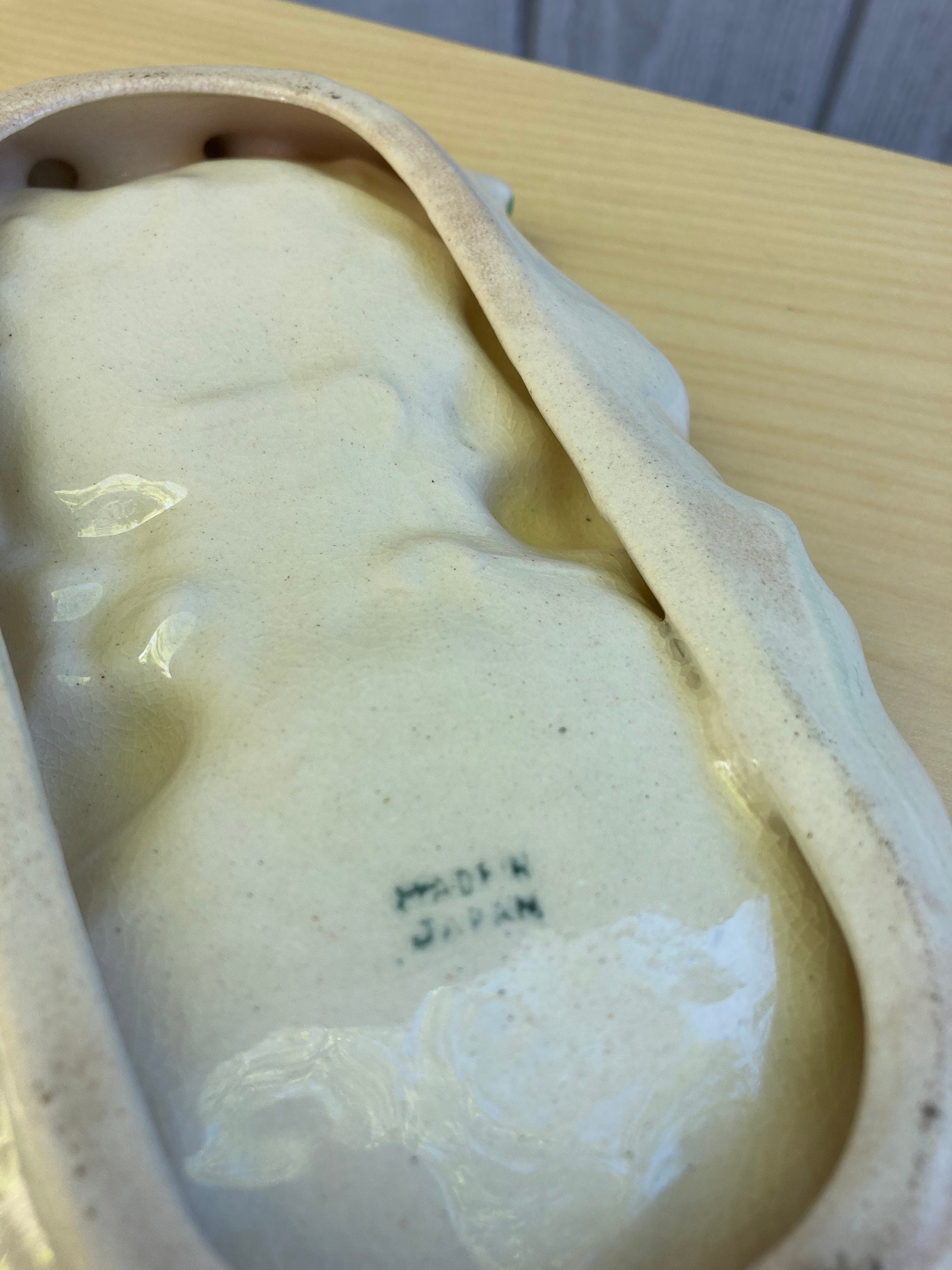 Vintage acorn & oak ceramic tray, spoon rest, made in Japan, free ...