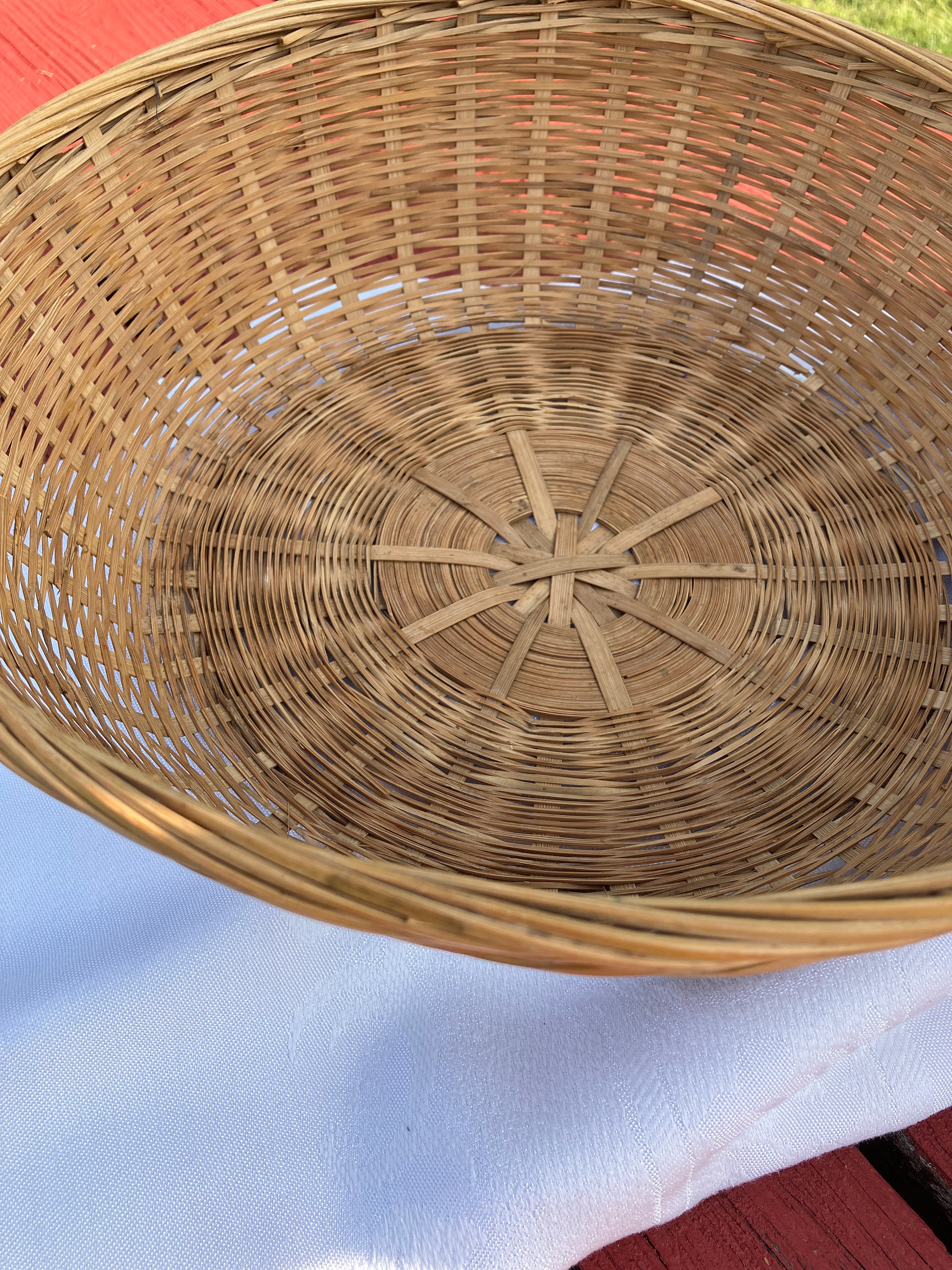 Split Bamboo Basket, Vintage Bamboo Basket, Tortoise Bamboo Basket ...