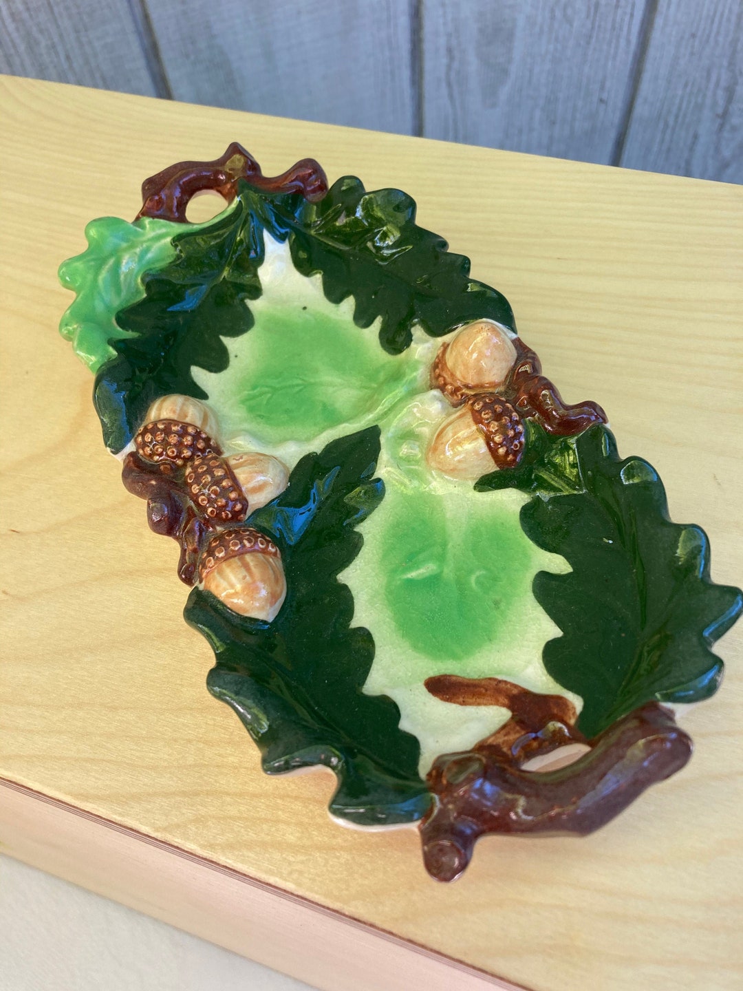 Vintage Acorn & Oak Ceramic Tray, Spoon Rest, Made in Japan, Free ...