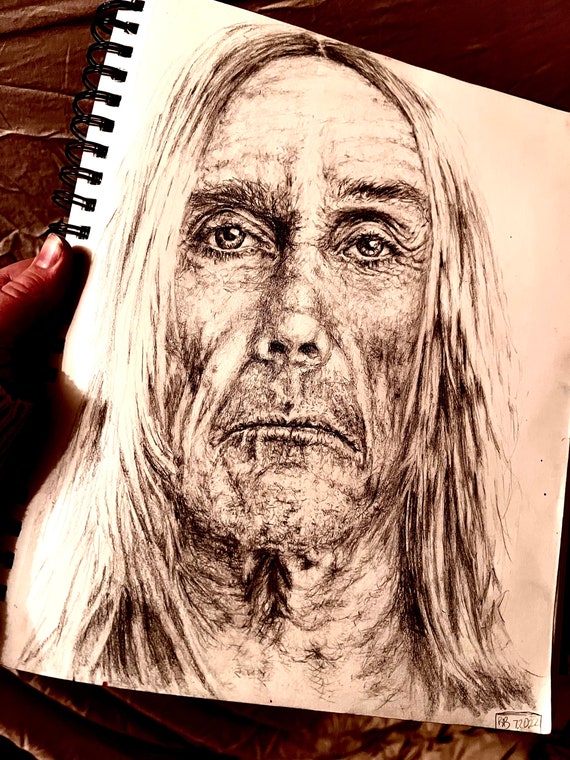 Iggy Pop Pencil Sketch Full Page Sticker / Print - Etsy