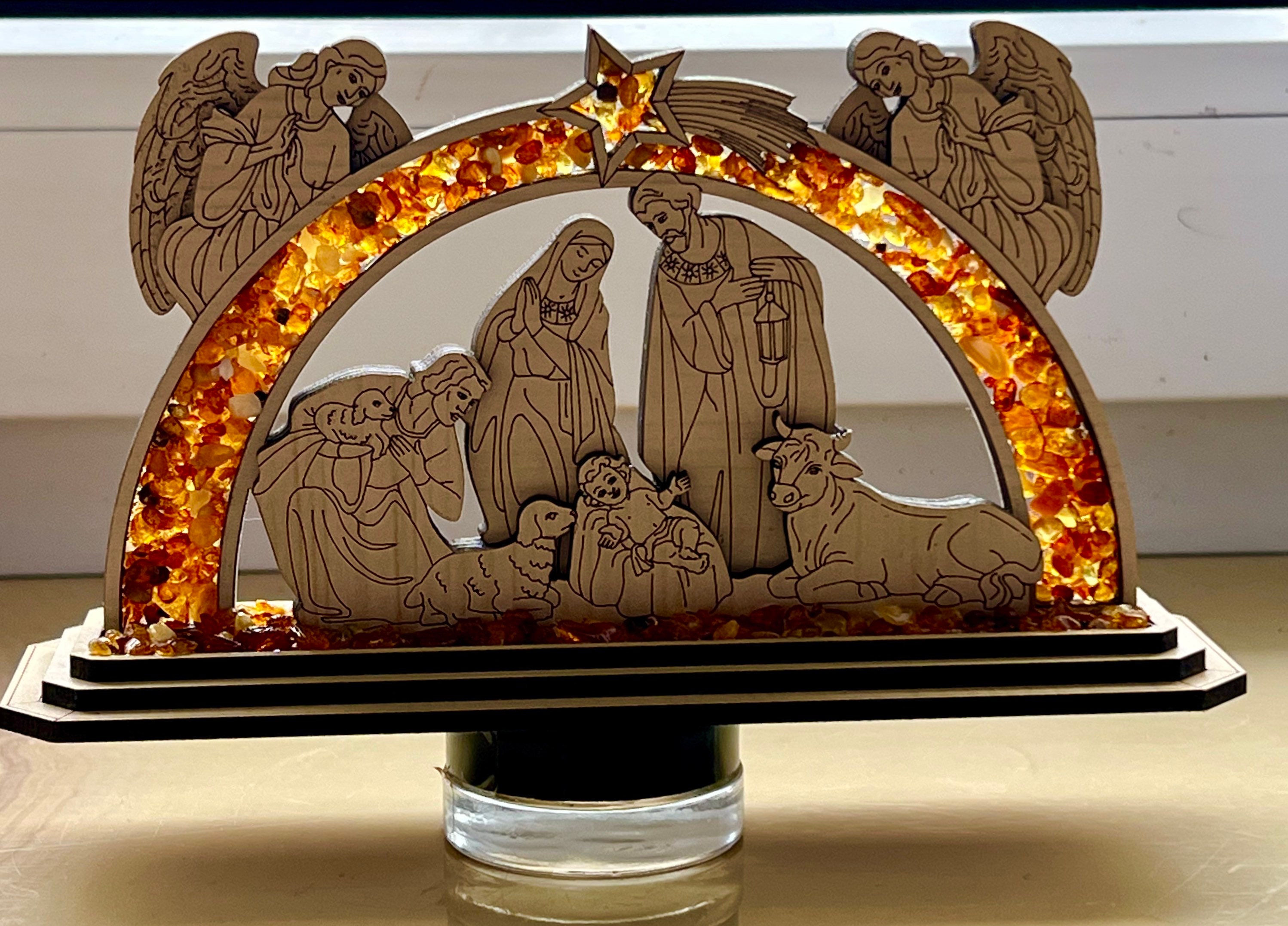 Wood and Amber Nativity Play - Etsy