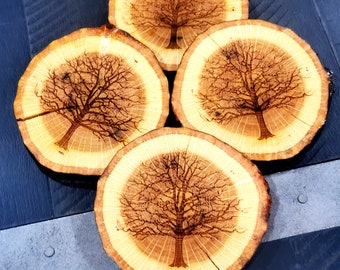 Wood Coasters Live Edge - Etsy