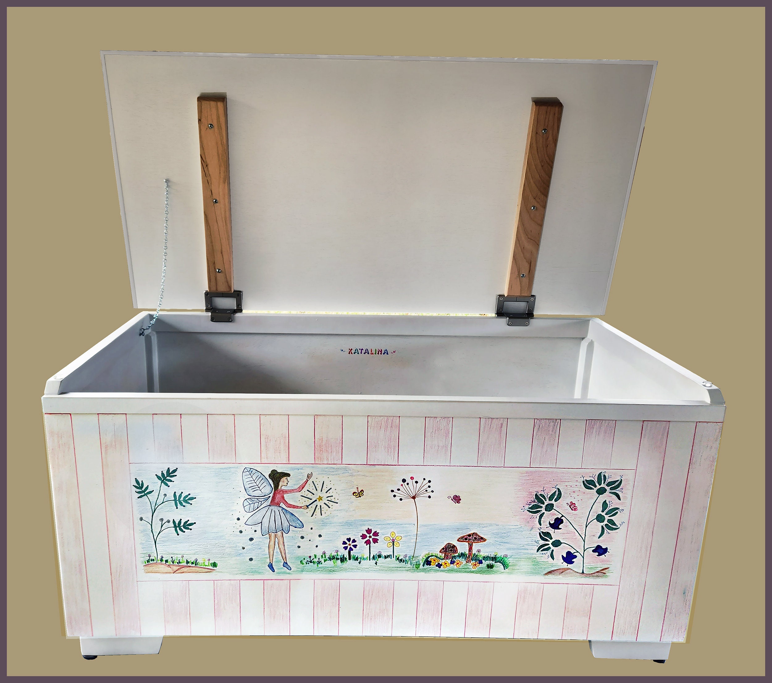 Fairy Land With Pink Stripes Toy Storage Chest - Etsy