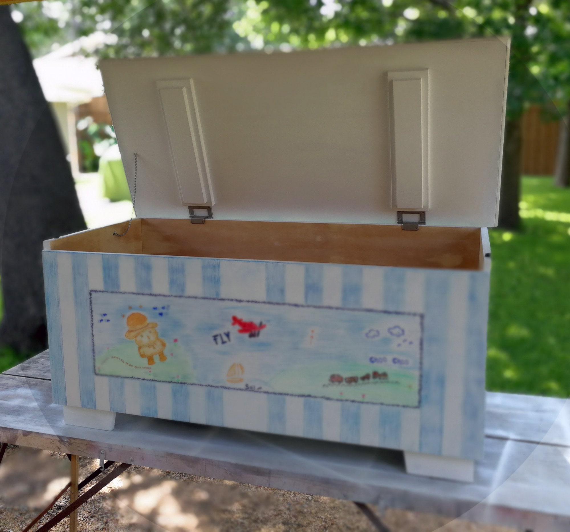Young Traveler Blue Toy Storage Chest - Etsy