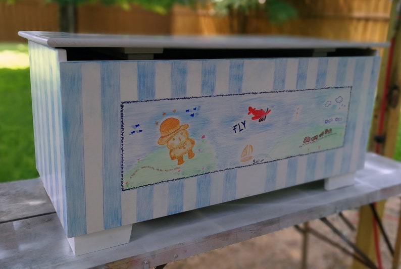 Young Traveler Blue Toy Storage Chest - Etsy