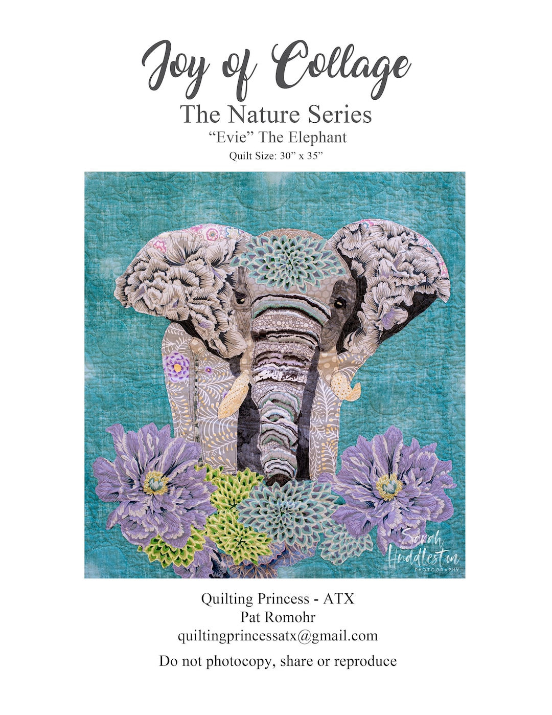 EVIE THE ELEPHANT - Joy of Collage Quilt Pattern - Etsy