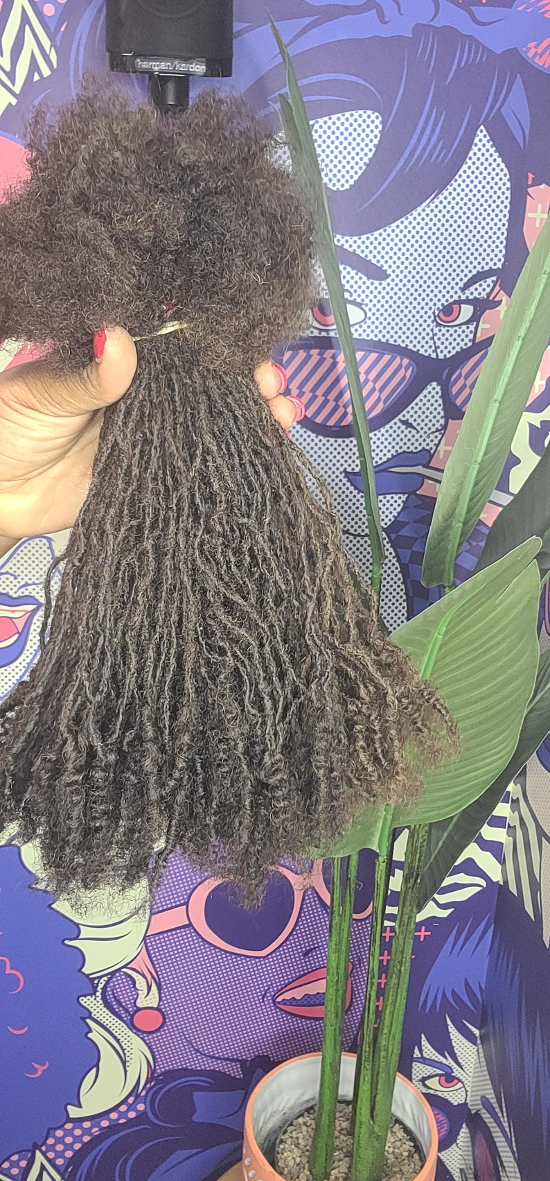 Handmade Human Hair Microloc Extensions: Curly Interlocs, Bleach/dye ...