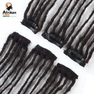 Handmade Human Hair Loc Extensions, 0.2cm Microlocs, Clip-in (5 Locs ...