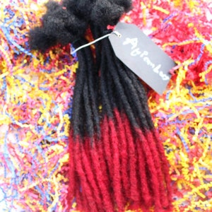 Dreadlock Extensions With Red Tips Crochet Natural Dreadlocks - Etsy