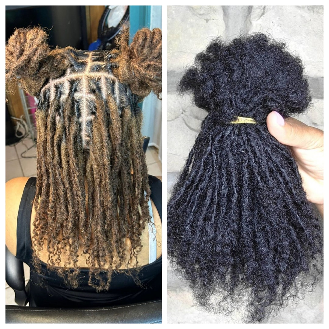 Intaloc Curly Tips Dreadloc Extensions 100% Human Hair Interlocked Locs ...