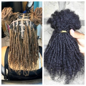 Intaloc Curly Tips Dreadloc Extensions 100% Human Hair Interlocked Locs ...