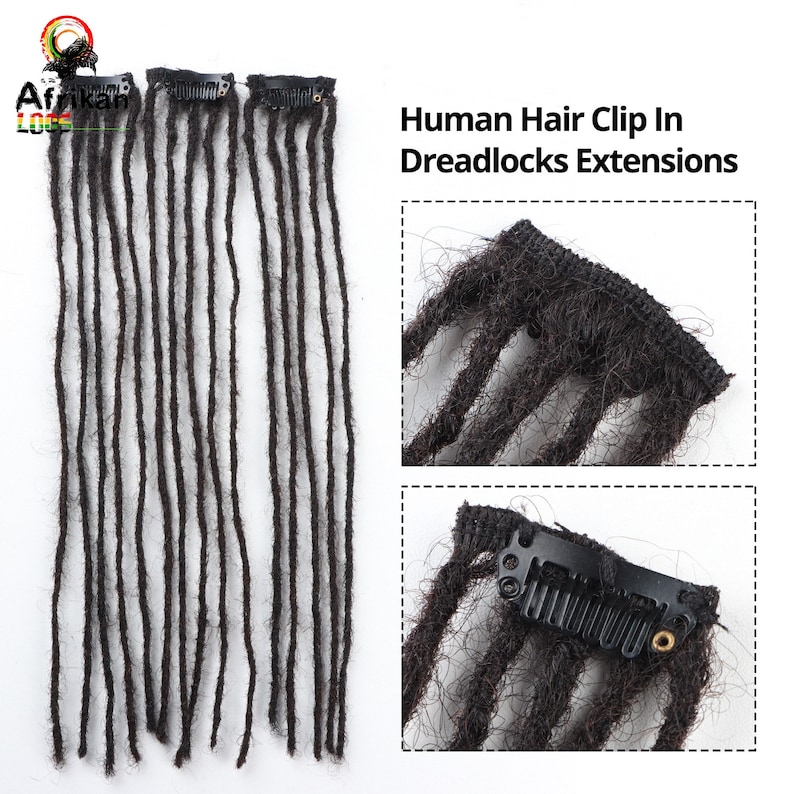 Human Hair 0.2cm 1 Clip per Order Sisterlock /microlock 5 Locs per Clip ...