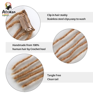 Handmade Human Hair Loc Extensions, 0.2cm Microlocs, Clip-in (5 Locs ...