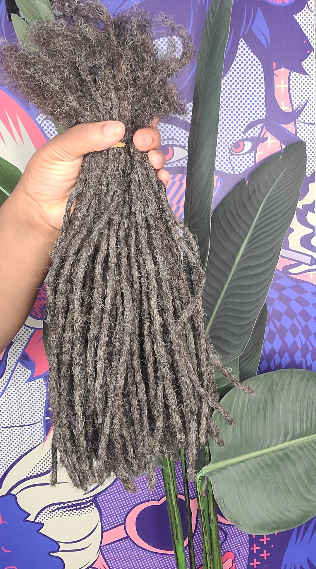 90 Salt and Pepper Loc Extensions 100% Human Locs Heavily Discounted ...