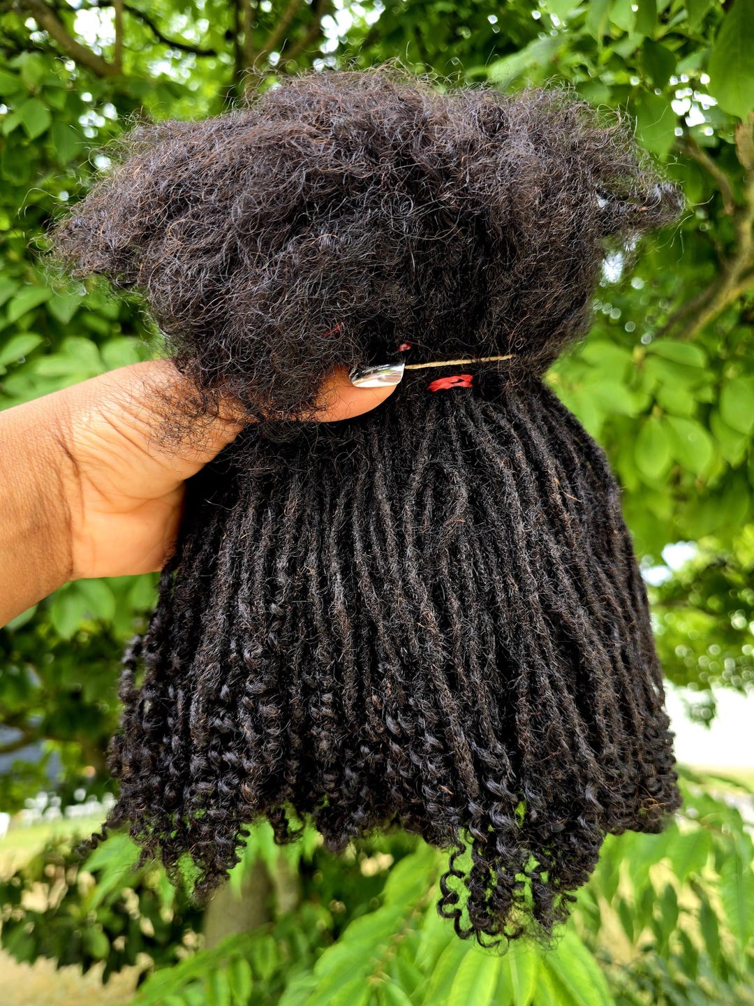 Tiny Microloc Extensions 0.2cm 8" With Curly Tips 100 Locs per Bundle ...