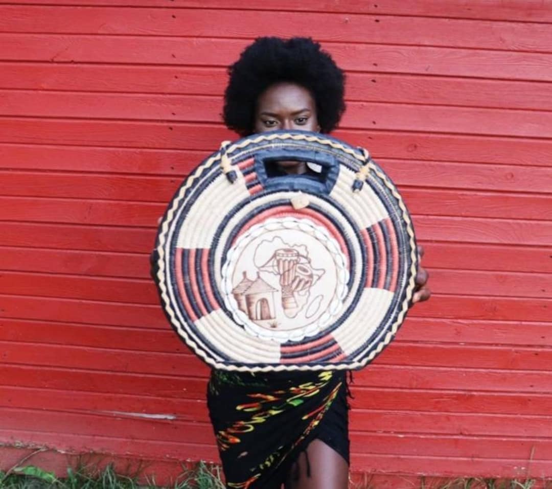 Handmade African Woven Straw Leather Bag Rattan Bag Boho Bag Bali Hand ...