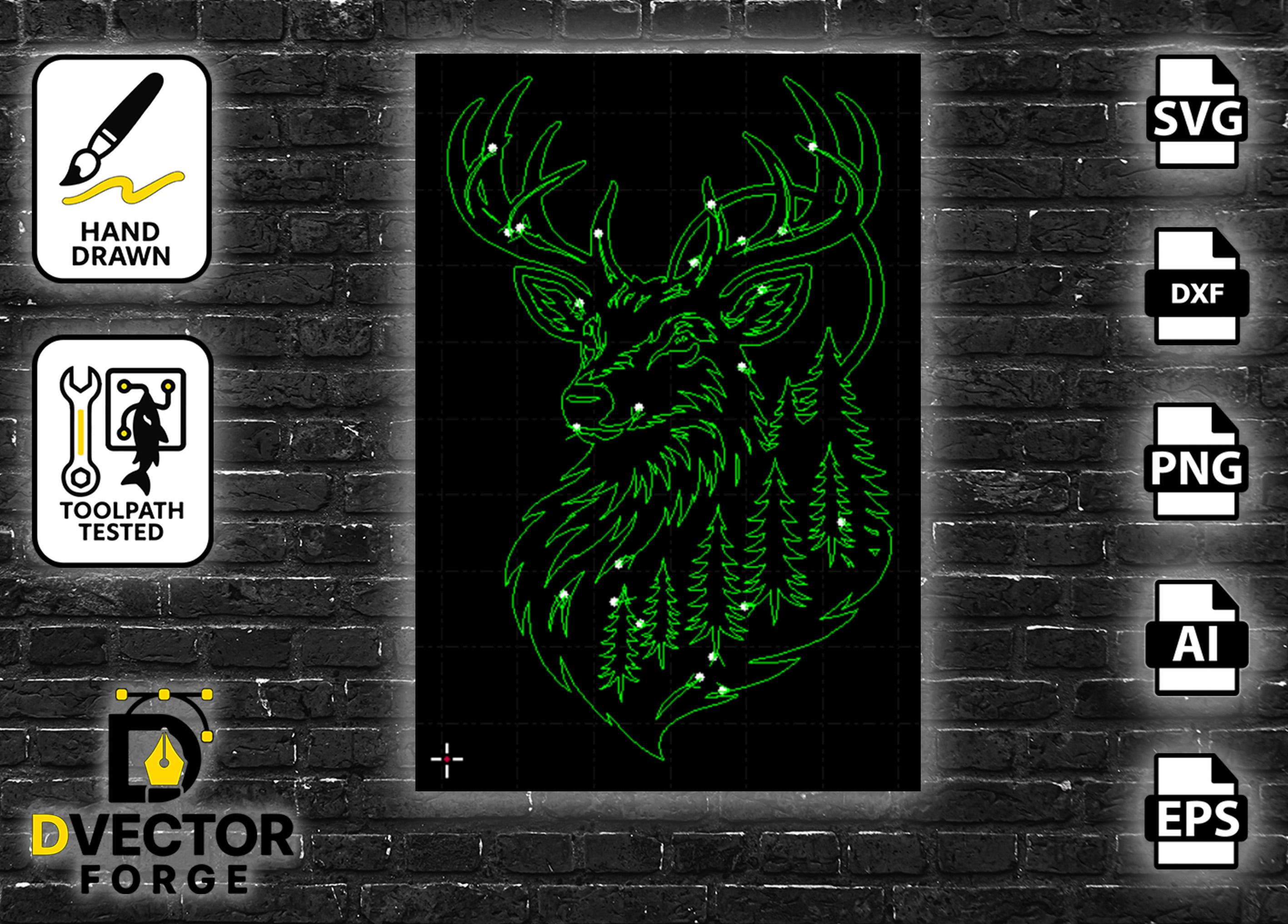 Deer Forest Vector CNC Project – CAD Design for Plasma or Laser Cutting ...