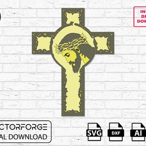 Jesus and Cross Vector: Christian Laser Cut File (digital Download) - Etsy