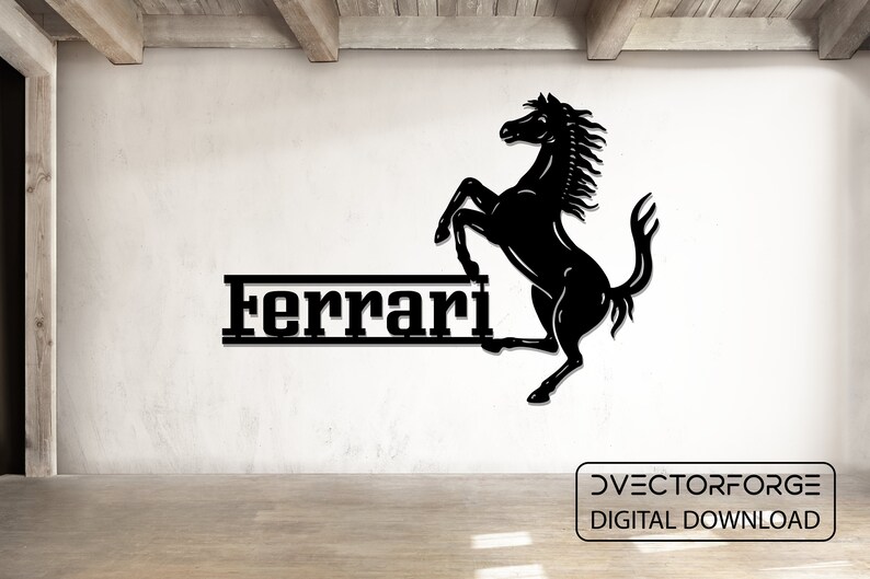 Vector Cut Ready Ferrari-horse Logo, CNC File, Dxf, Svg, Eps for Laser ...