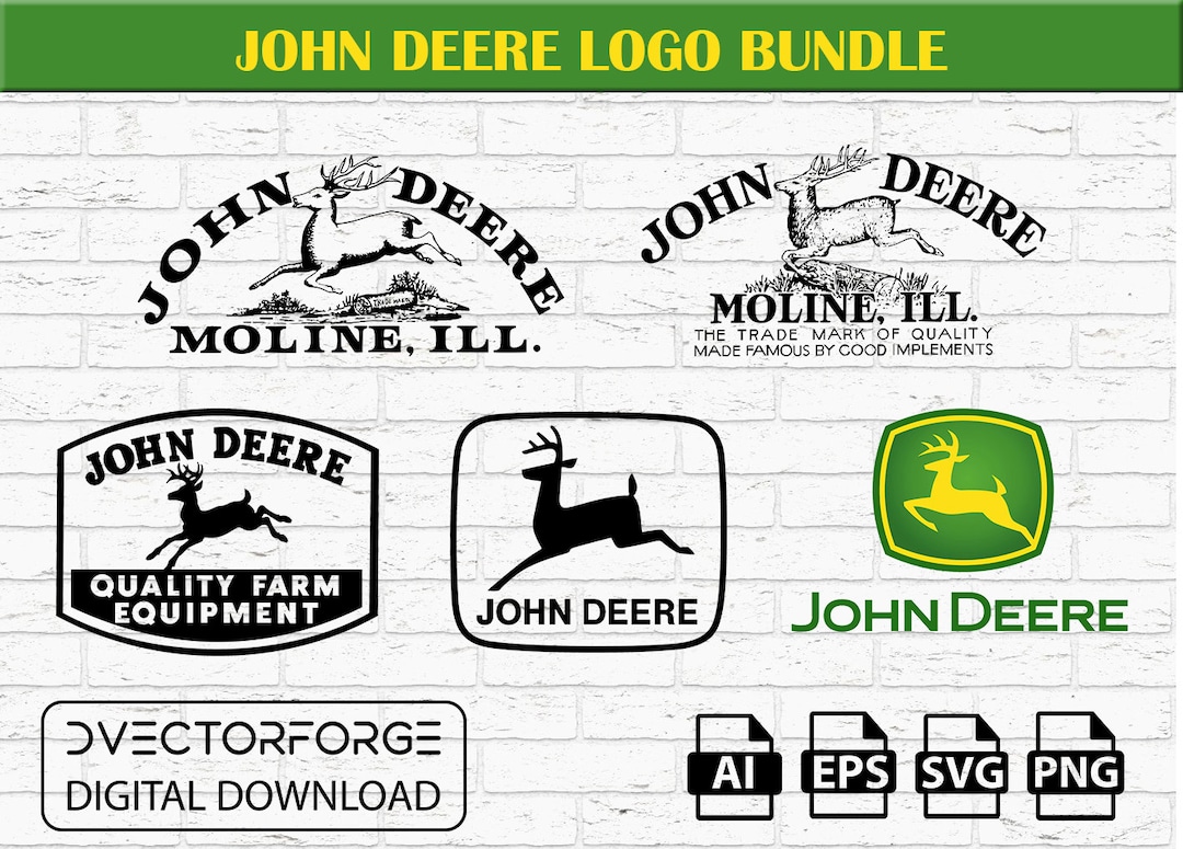 John Deere Logo Vector Pack: Farm Equipment Graphics (digital Files) - Etsy