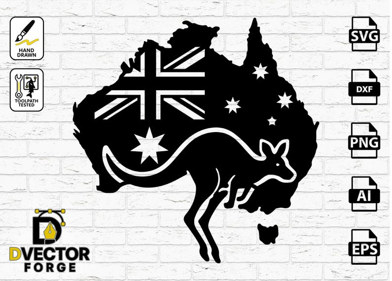 Australia Kangaroo Vector CNC Project – CAD Design for Plasma or Laser ...