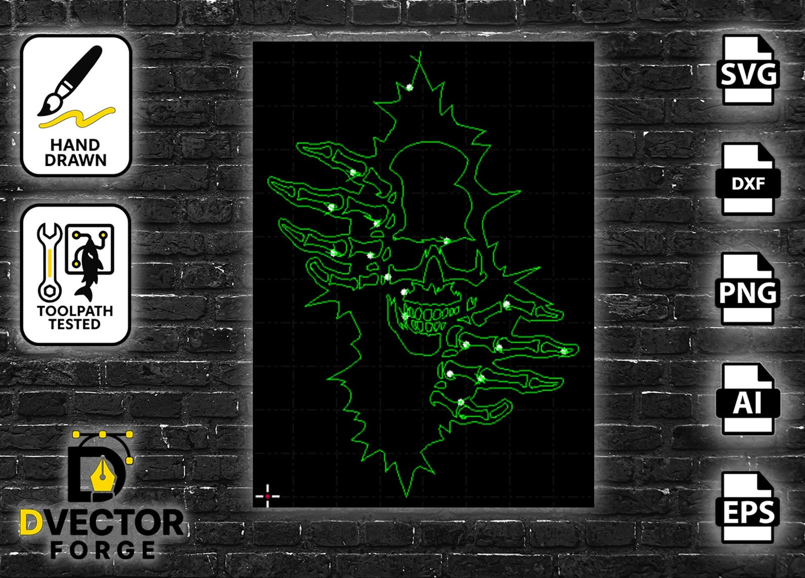 Skull Ripping Through Wall Vector | Horror Art (svg, Dxf, Png, Eps, Ai ...