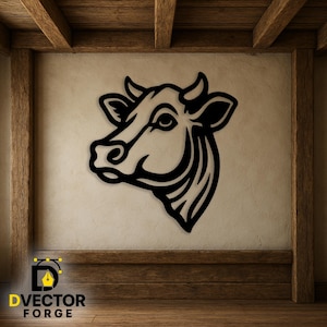 Cow Head Vector CNC Project – CAD Design for Plasma or Laser Cutting - Etsy