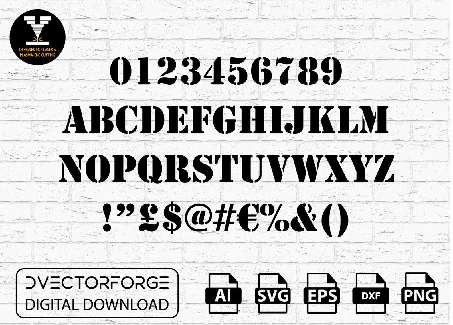 Stencil Font Alphabet Letters Dxf Svg Files Font for Cnc Laser Cutting ...