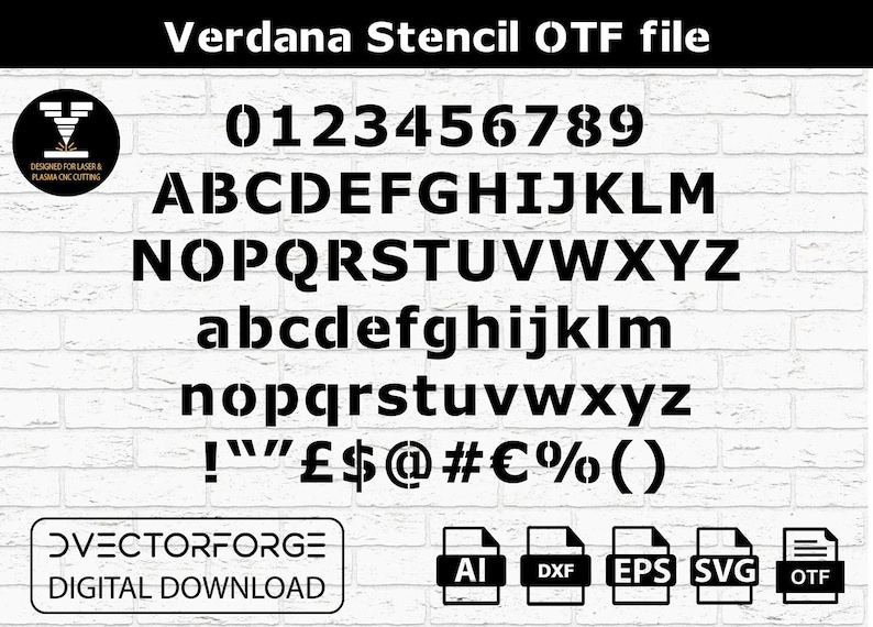 Verdana Stencil Font | CNC Laser Cutting Alphabet (digital Download) - Etsy