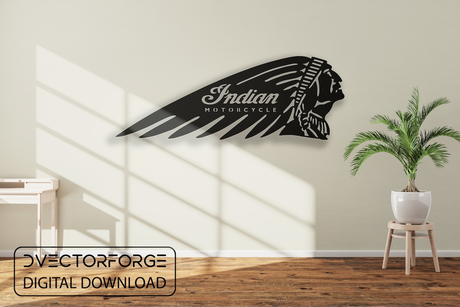 Indian Motorcycle Logo Vector: CNC Plasma Laser Cut File (digital ...