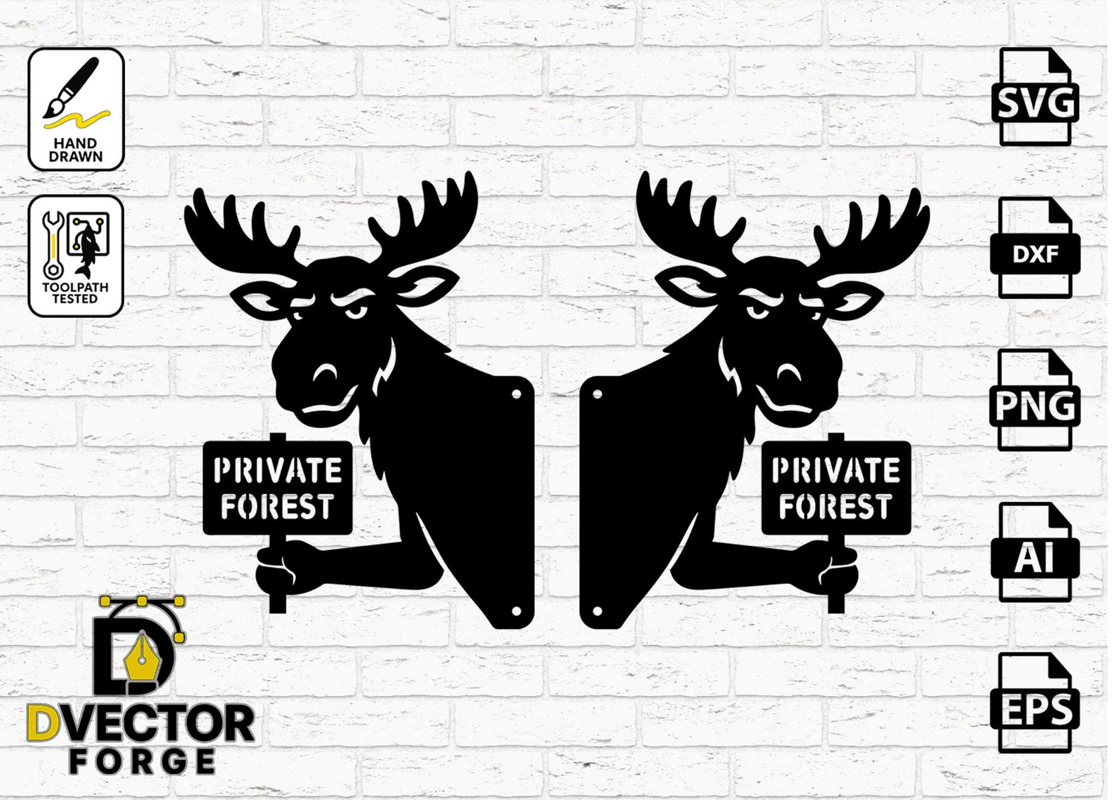 Funny Moose Peeker SVG: Private Forest Sign, CNC Laser Cut File - Etsy