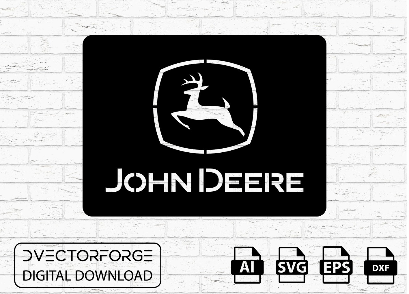 Vector Cut Ready John Deere Logo Design, CNC File, Dxf, Svg, Eps for ...