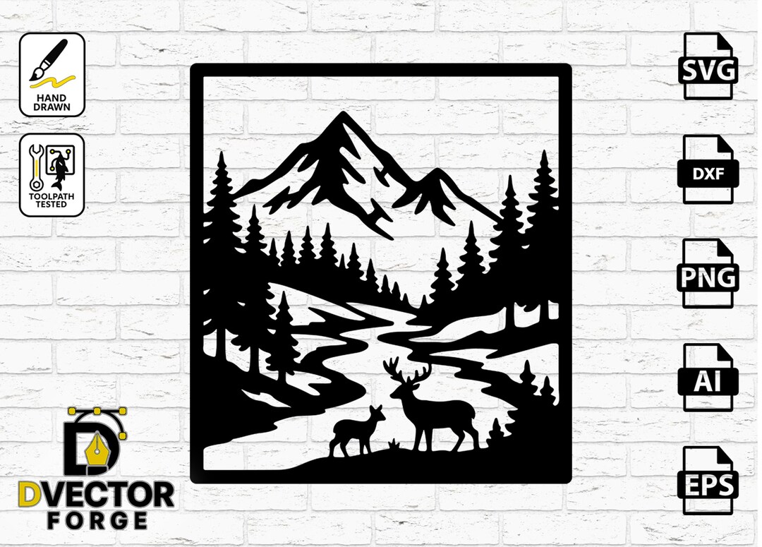 Mountain Deer Vector CNC Project – CAD Design for Plasma or Laser ...