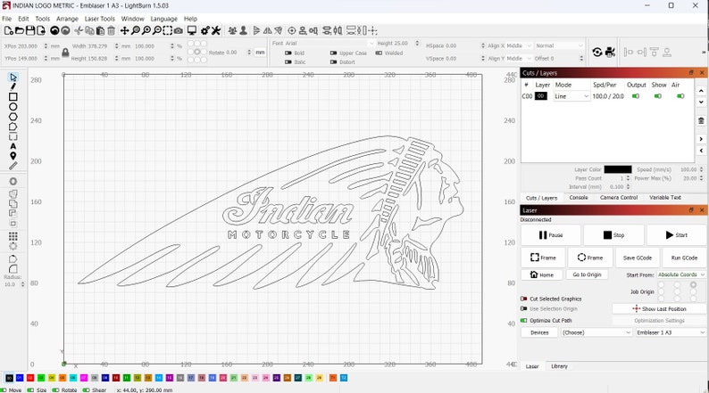 Indian Motorcycle Logo Vector: CNC Plasma Laser Cut File (digital ...